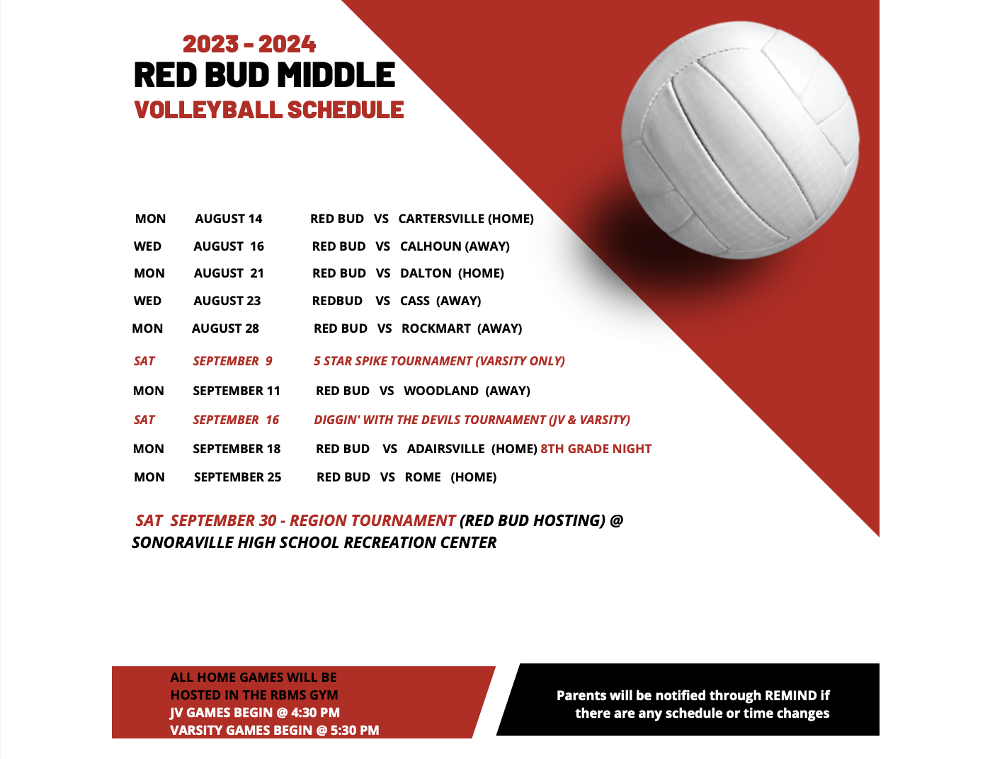 Volleyball | Red Bud Middle School
