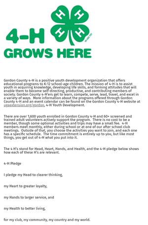 4-H Club | Tolbert Elementary School