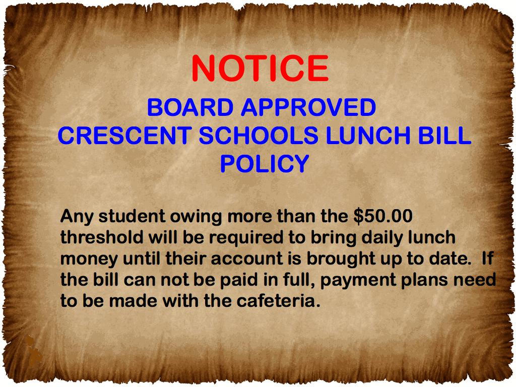 CAFETERIA | Crescent Public Schools