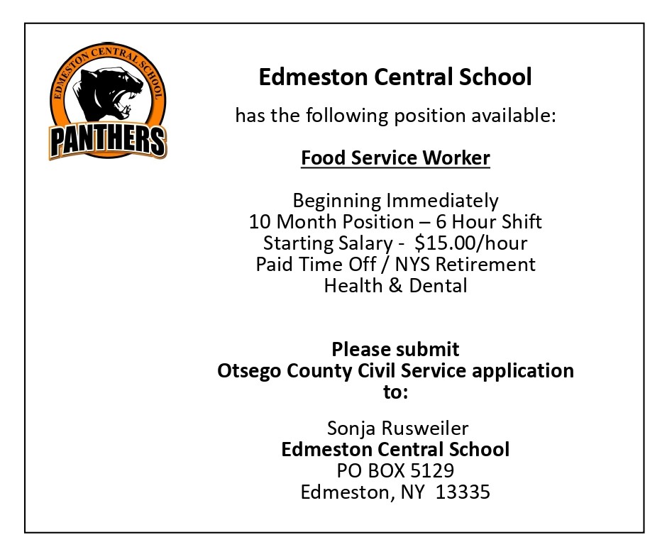 Employment Information | Edmeston Central School