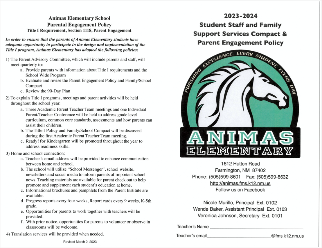 Animas School Compact | Animas Elementary School