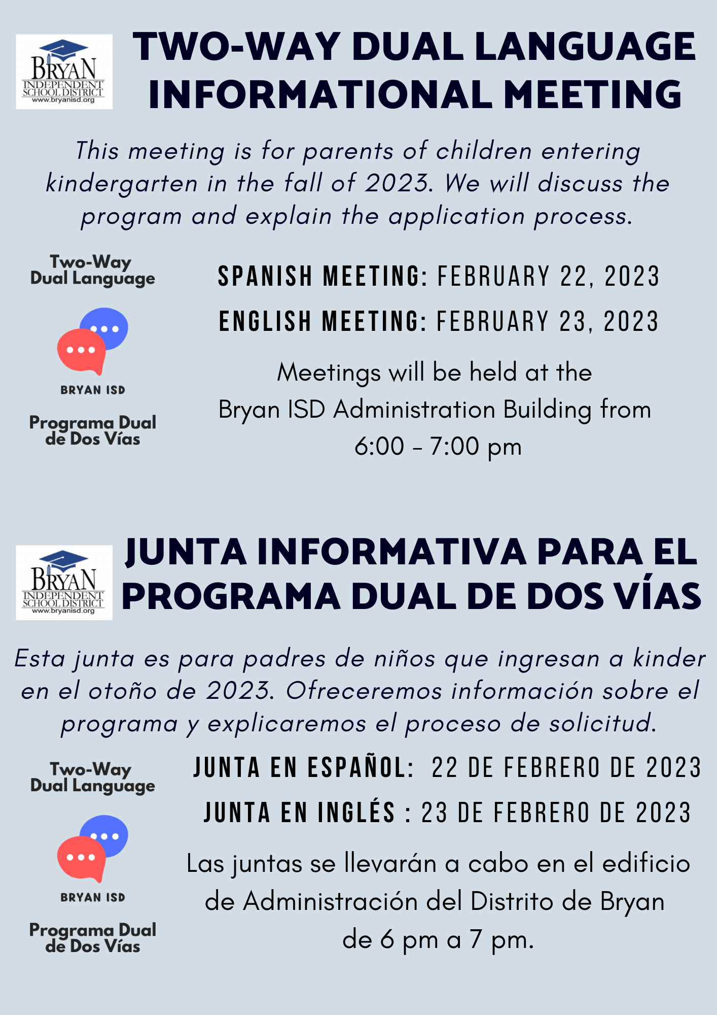 Two-Way Dual Language Program | Bryan ISD